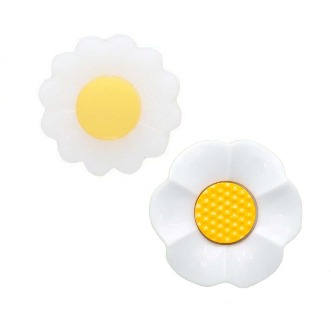 10 Daisy Flower Buttons 14-18-21 Mm, Plastic Flower Buttons, Daisy ...