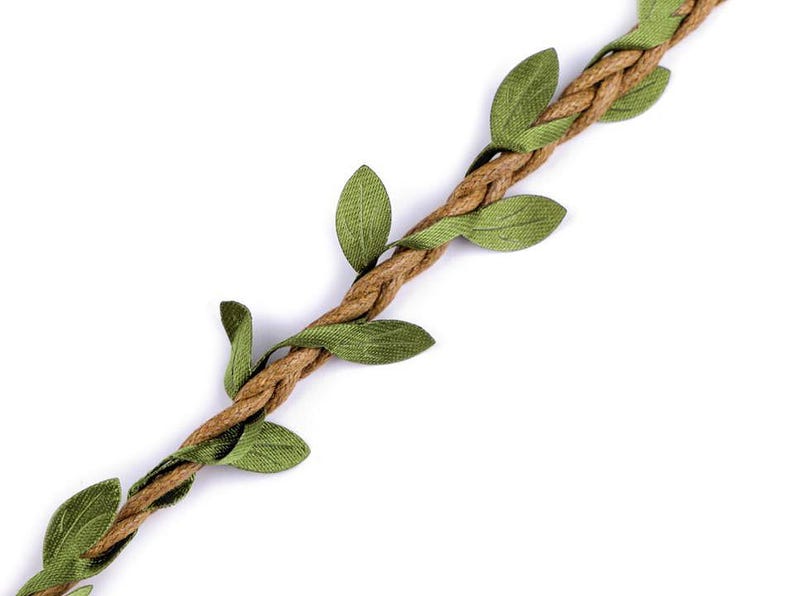 3yd Cotton Braided String With Leaves 1.18" / Many Colors / Jute Ribbon ...