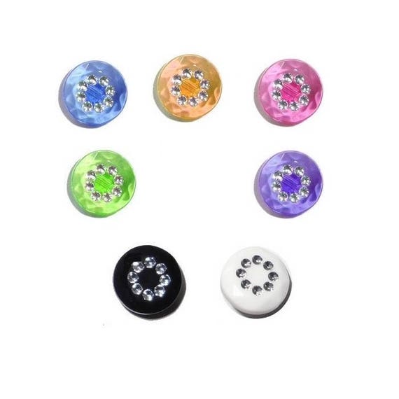6 Rhinestone Clear Plastic Shank Buttons 15mm / Many Colors / - Etsy