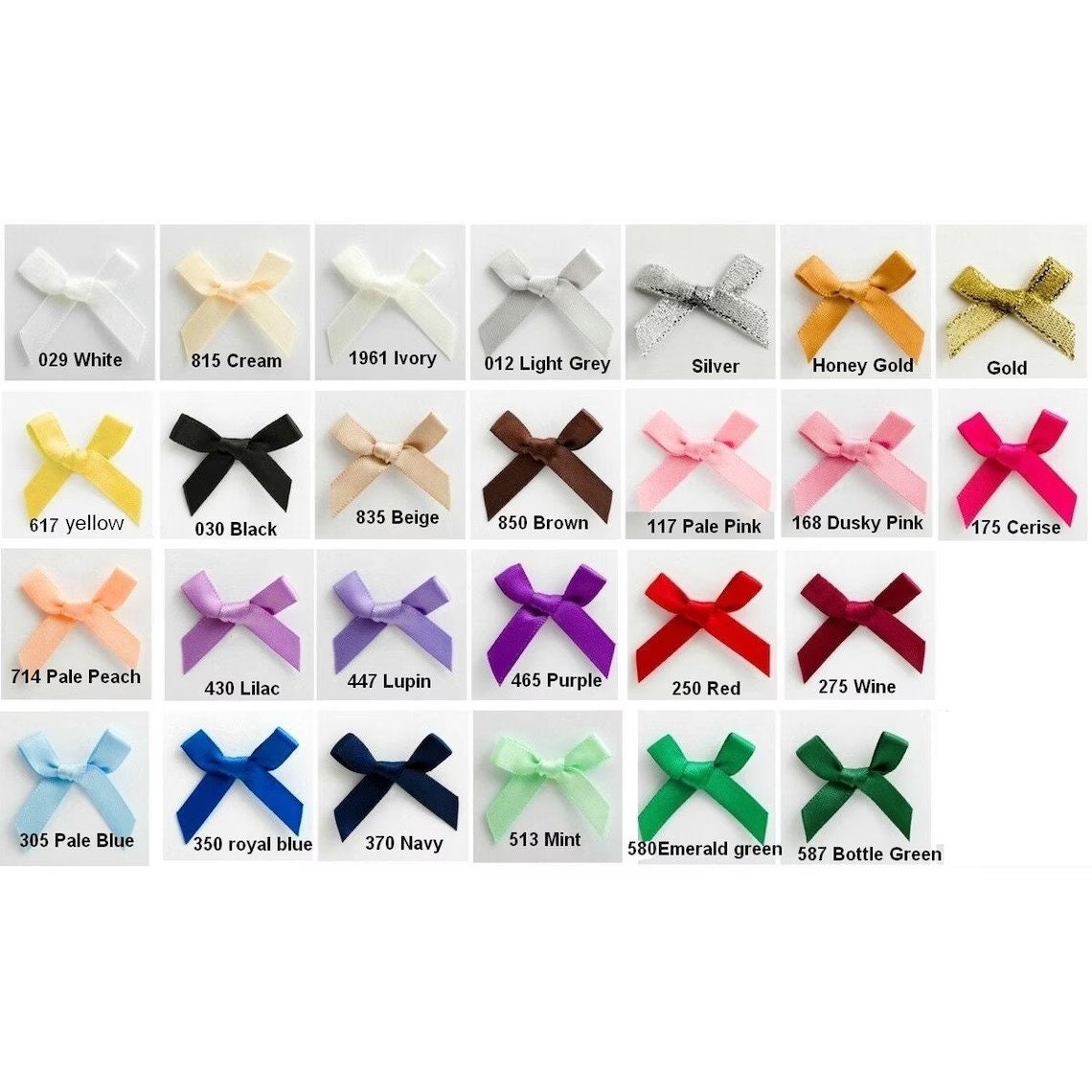 25/50/100 Mini Satin Bows / Many Colors / Satin Ribbon Bows - Etsy