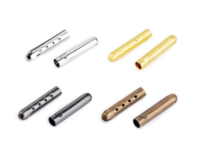 10 Cord End Tube Clasps 4mm / Many Colours / Stop Cord, Cord Finish ...