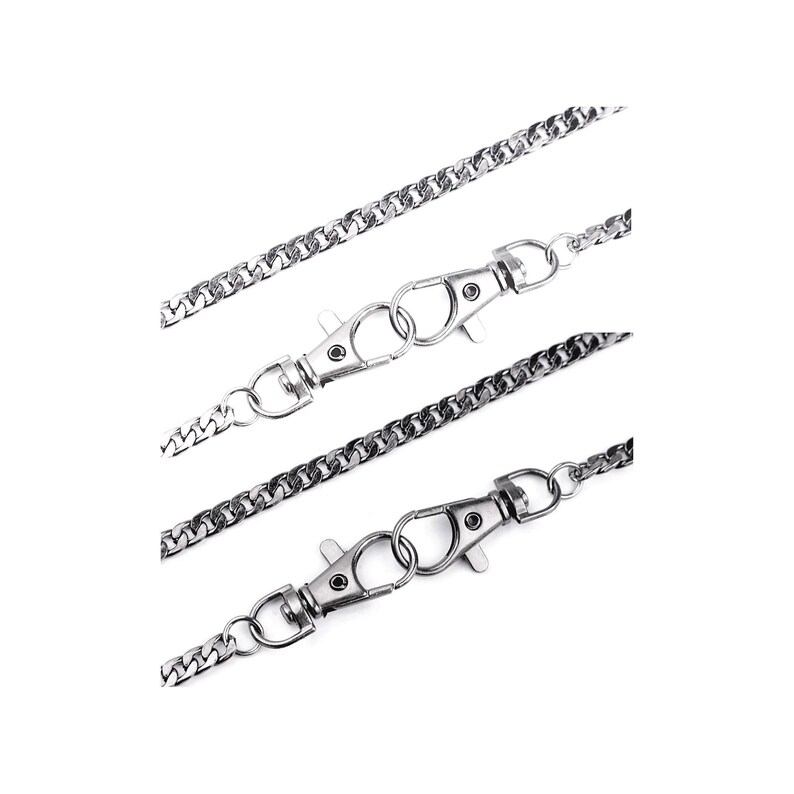 Bag Handle Flat Mesh Chain in Metal 120 Cm / Silver or Black / Bag ...