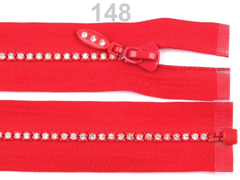 Rhinestone Zipper 50-55-60-65-70cm / Many Colors / Decorative - Etsy