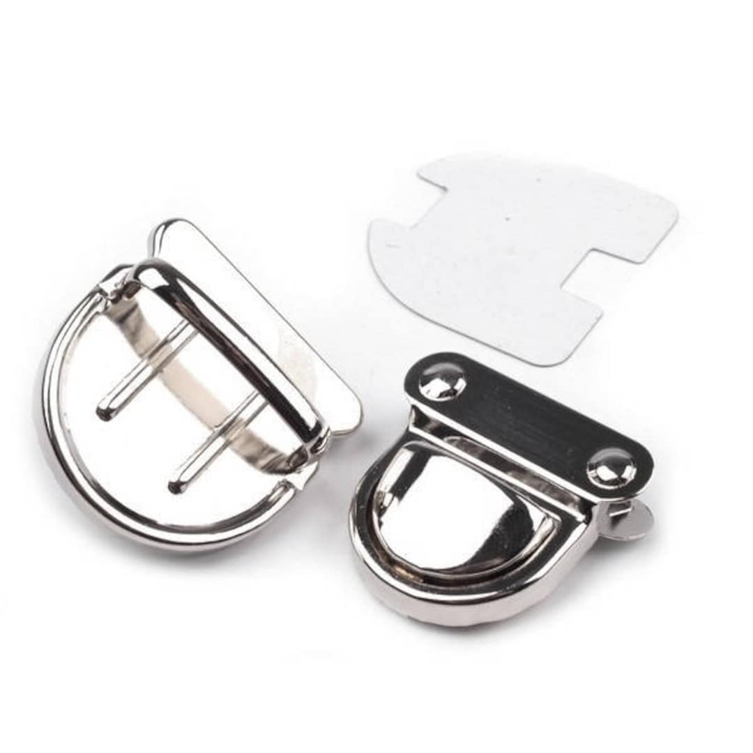 2 Metal Thumb Catch Bag Lock Set / Silver Metal Tuck Lock for Sewing ...