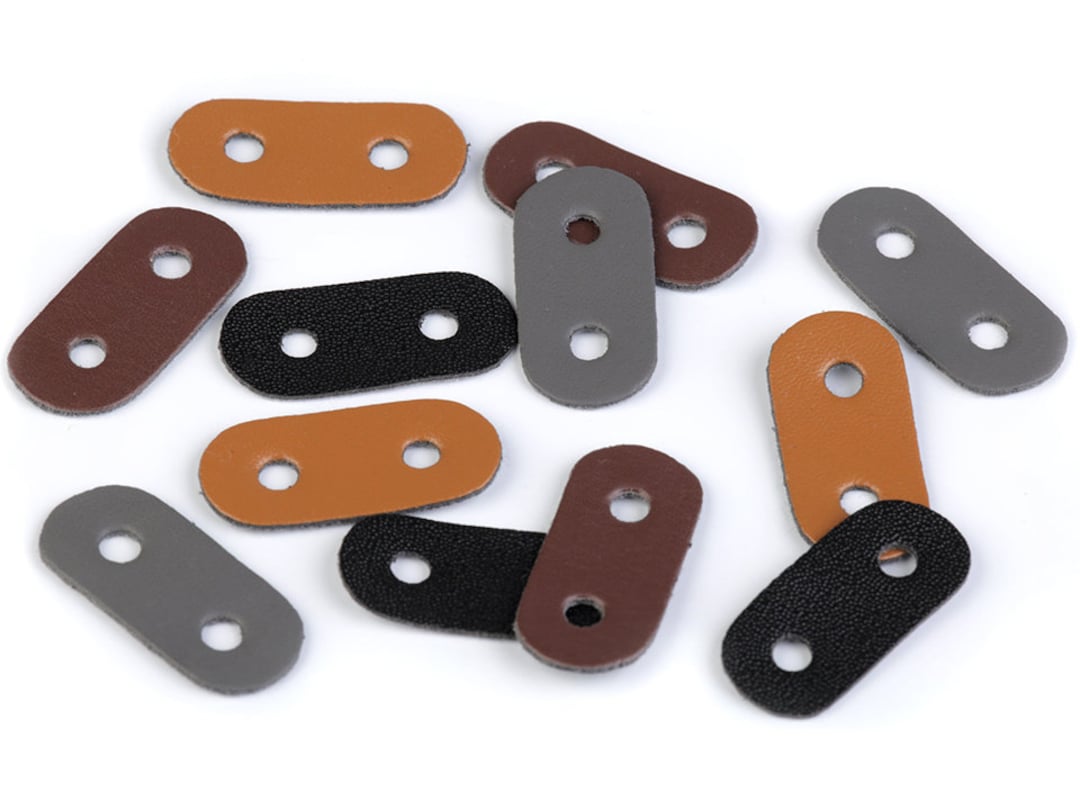 4 Eco Leather Cord Two Hole Stopper 16x34mm / Black, Brown, Grey / Stop ...