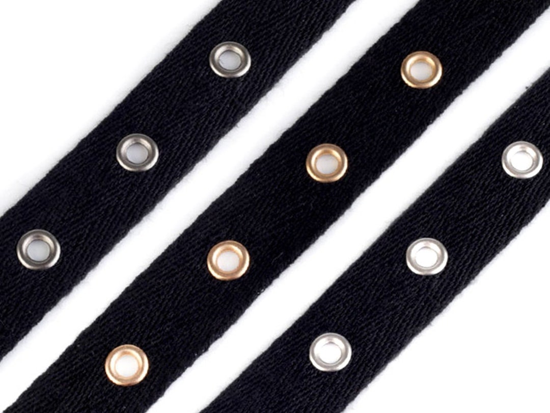 Metal Grommet, Eyelet Tape 20mm / Cotton Ribbon With Small Eyelets ...