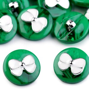 10 Buttons With Bow 18mm / Many Colors / Buttons Marbled Plastic Loop ...