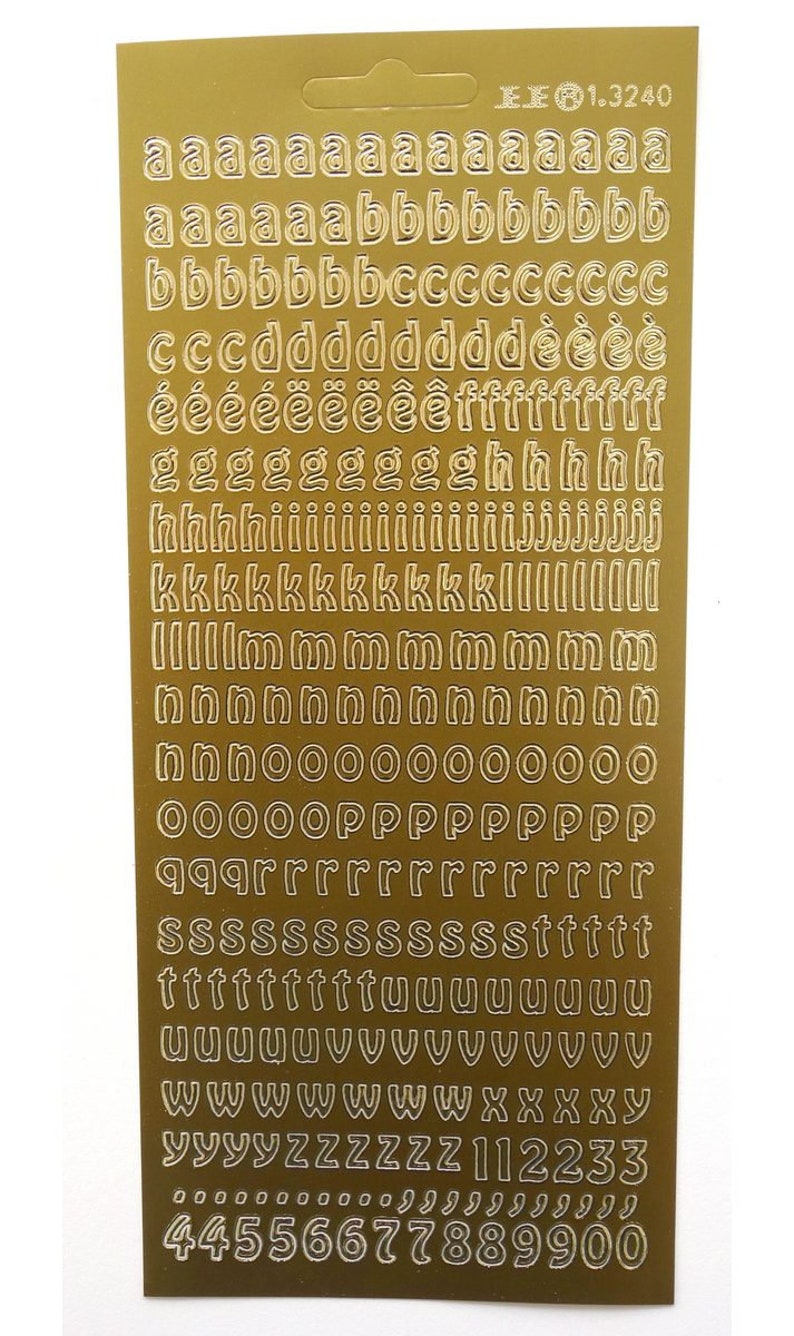 2 Stickers Alphabet Figures Metal 8mm / Silver Gold Black - Etsy