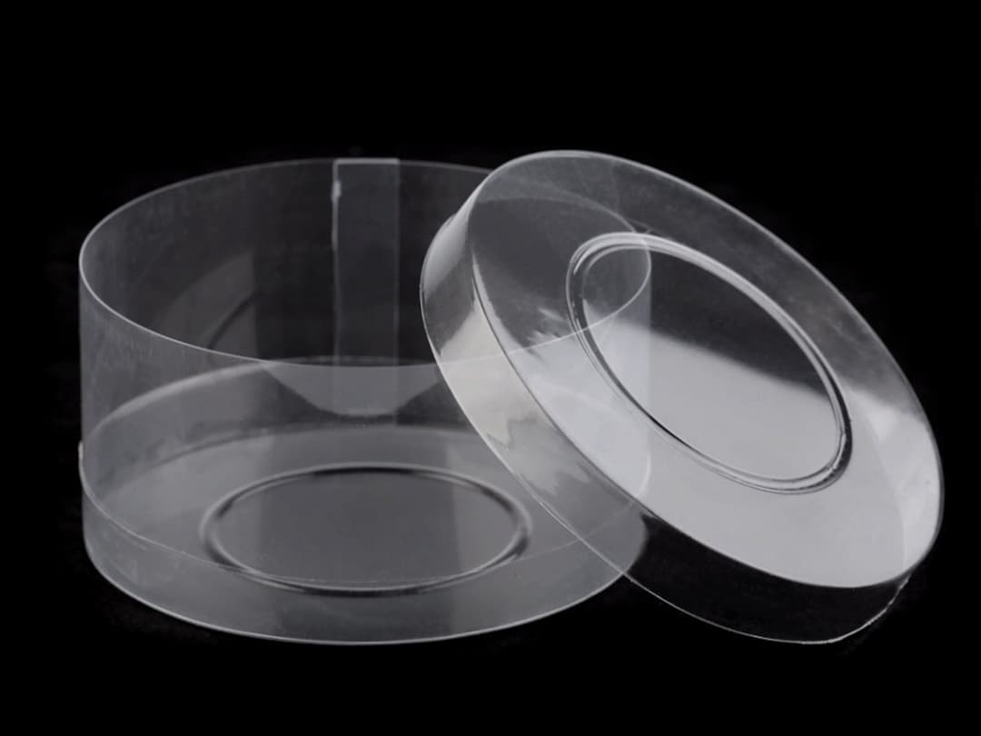 3 Round Boxes in Clear Plastic / Several Sizes / Boxes Packaging ...