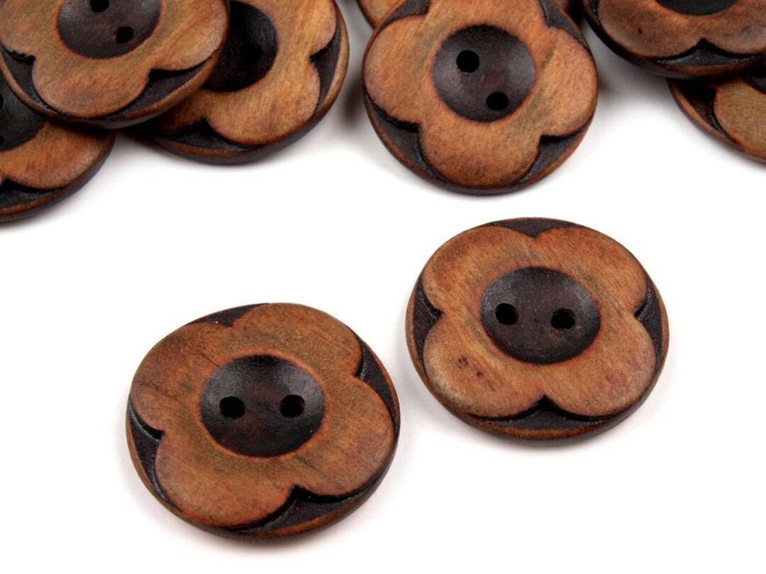 10 Wooden Buttons 18mm / Buttons for Sweaters, Jackets, Sewing ...