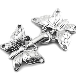 Silver Metal Butterfly Hook and Eye Closure / Hook Buckle Clip Closure ...