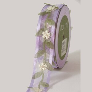 Organza Ribbon With Leaf Beads and Flowers / Organza Garland With ...