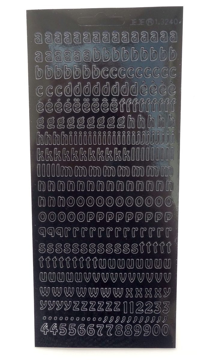 2 Stickers alphabet figures metal 8mm / silver gold black | Etsy