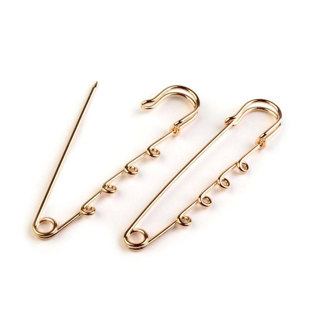 2 Safety Pins for Charms 7cm / Gold or Silver Safety Pins for - Etsy