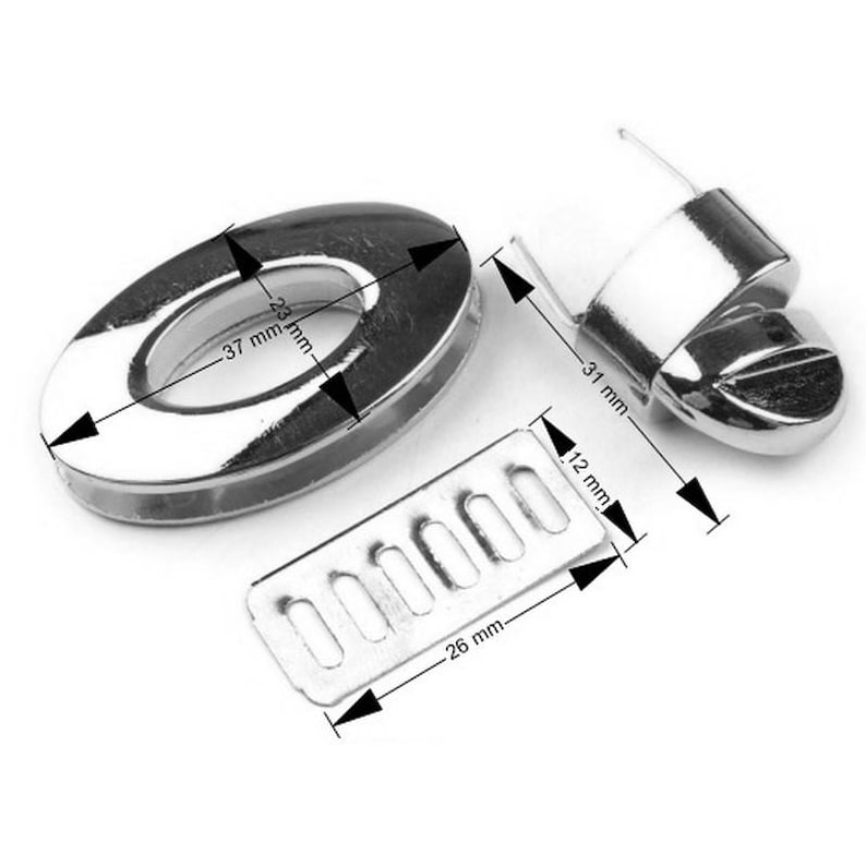 Oval Swivel Bag Clasp / Gold or Silver Metal Tuck Lock for - Etsy