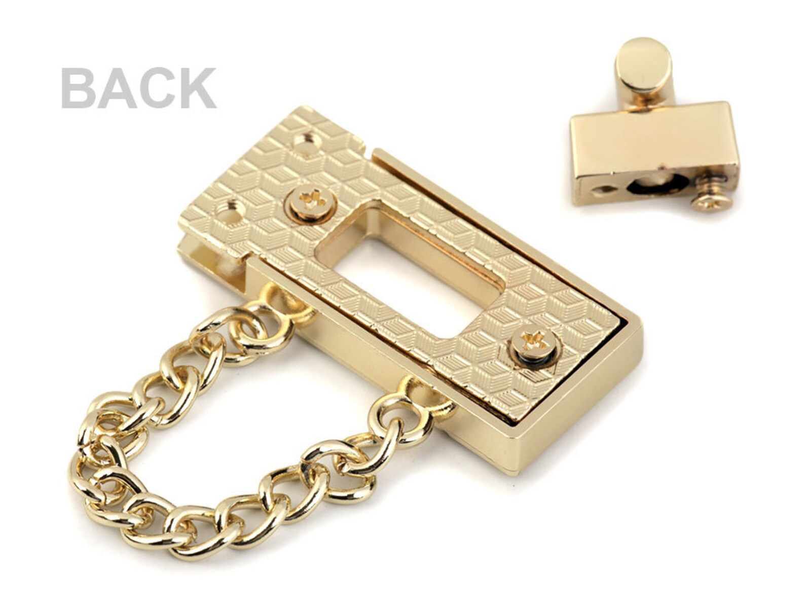 Metal Handbag Lock with chain 19x42mm / silver metal tuck lock | Etsy