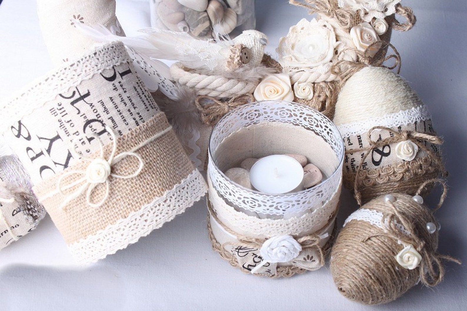 3yd Jute ribbon 1.38 / natural strip decorative | Etsy