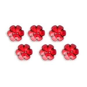 10 Transparent Flower Buttons 13mm / Many Colors / Plastic Clear ...