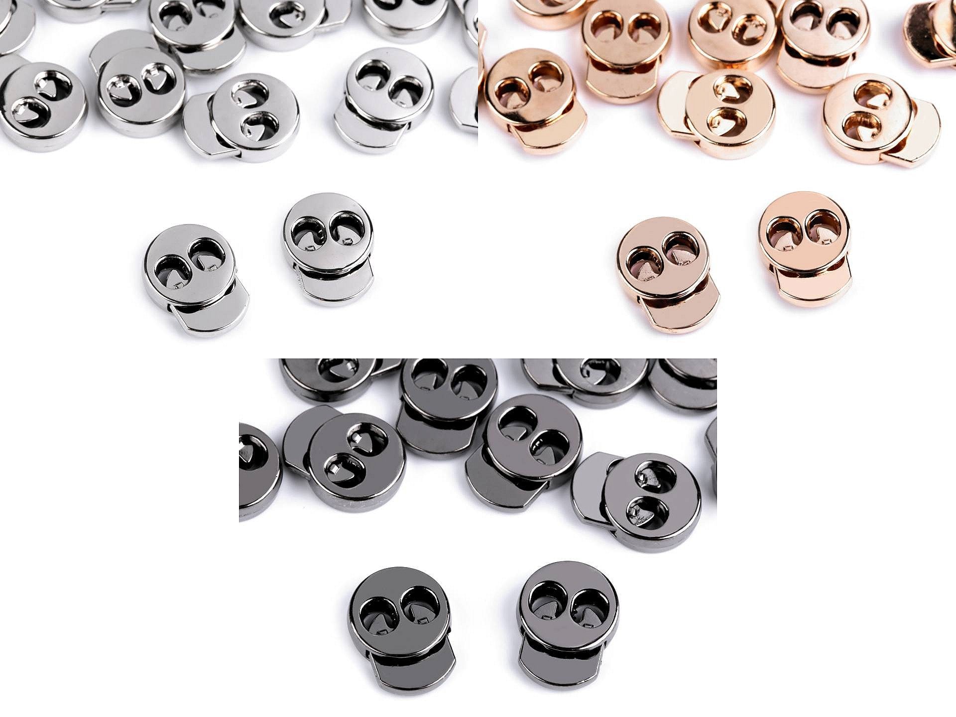 4 Cord Stops 15mm Metal Silver, Gold, Black / Double Spring Cord ...