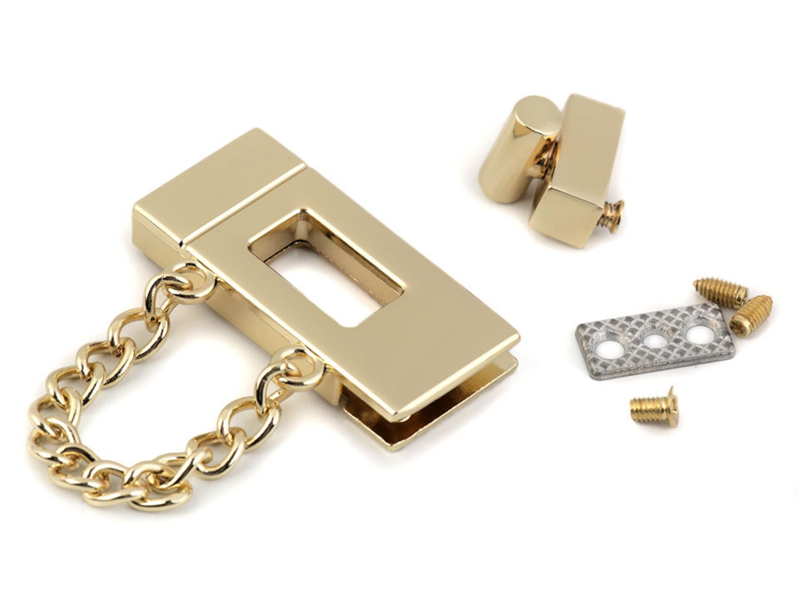 Metal Handbag Lock with chain 19x42mm / silver metal tuck lock | Etsy