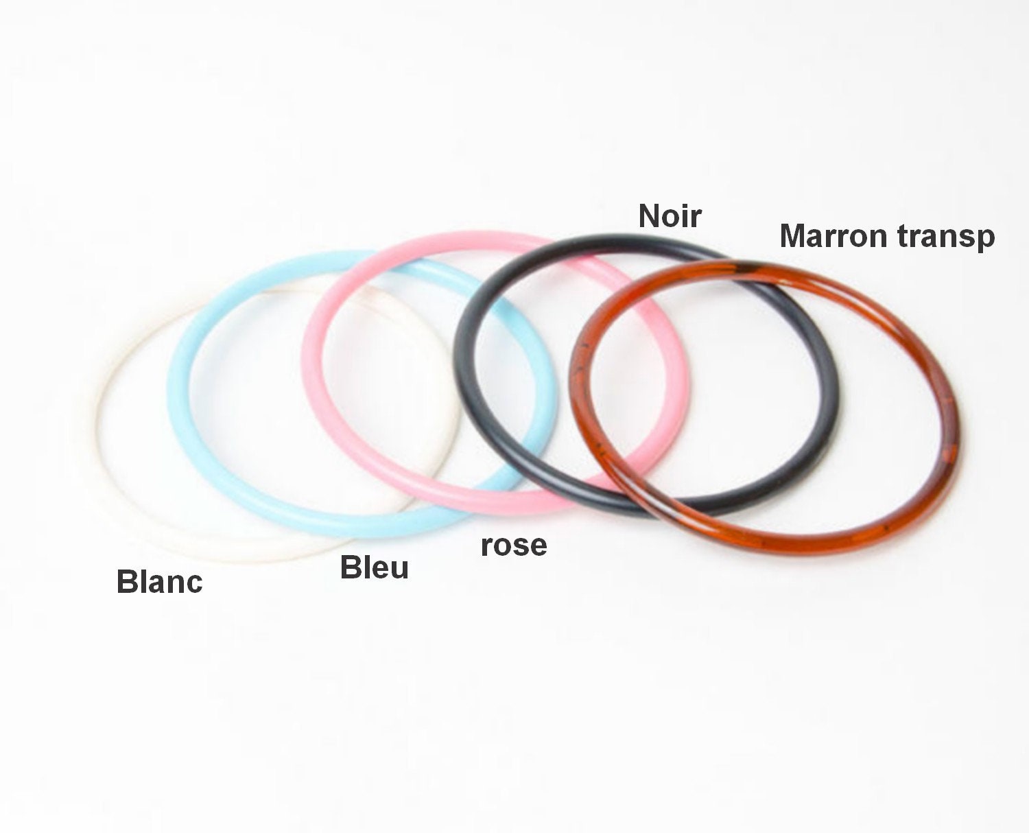 2 Round Bag Handles 13cm / Plastic Blue Pink Brown Black - Etsy