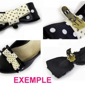 2 Shoe Buckle Clips in Metal / Silver or Bronze / Customization of ...