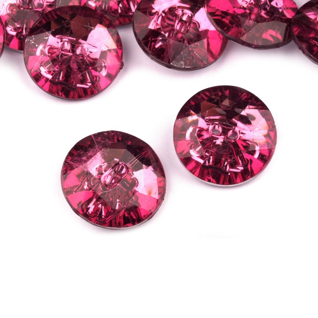 5 Faux Crystal Buttons 25mm, Many Colors - Etsy