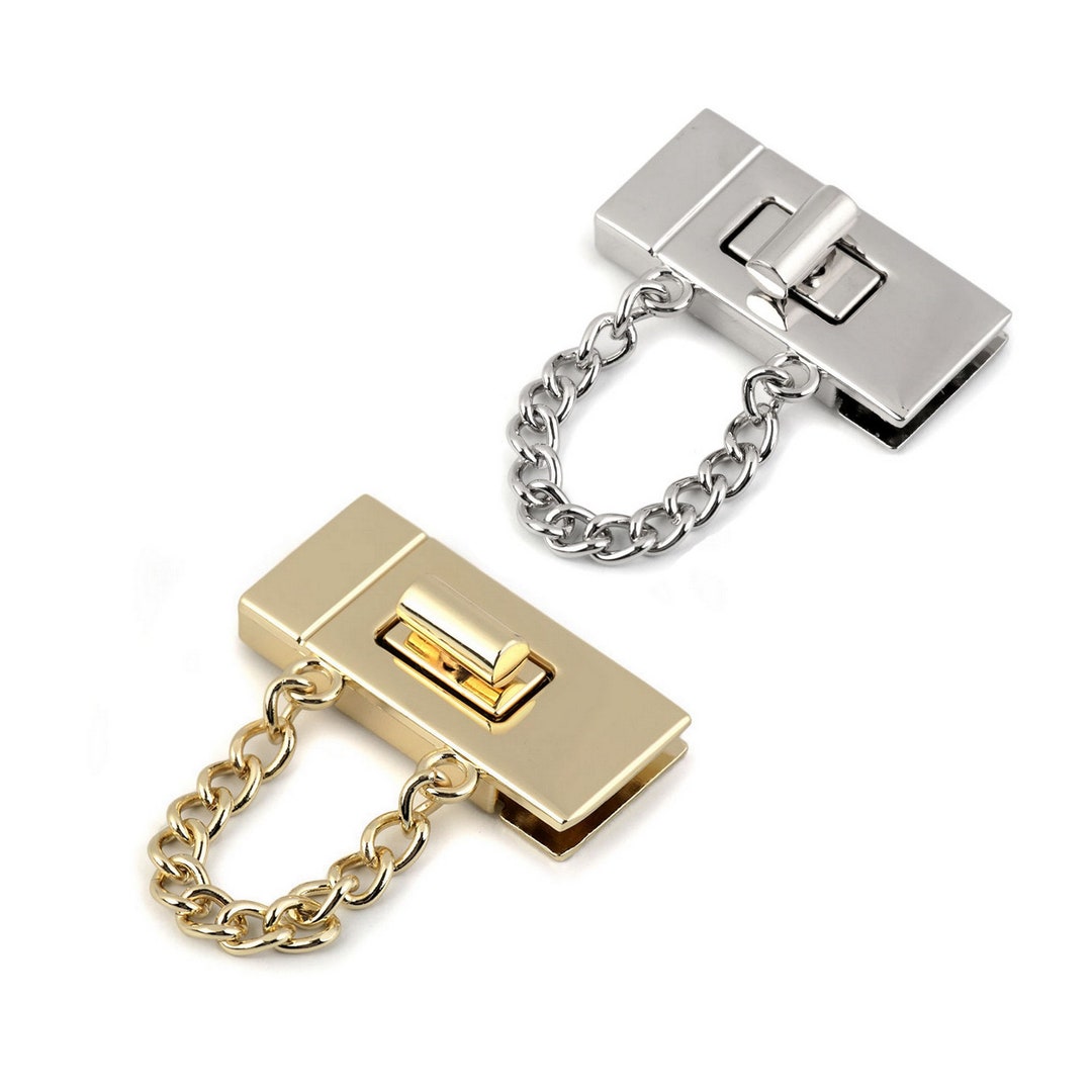 Metal Handbag Lock With Chain 19x42mm / Silver Metal Tuck Lock for ...