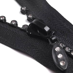 Rhinestone Zipper 50-55-60-65-70cm / Many Colors / Decorative Zipper ...