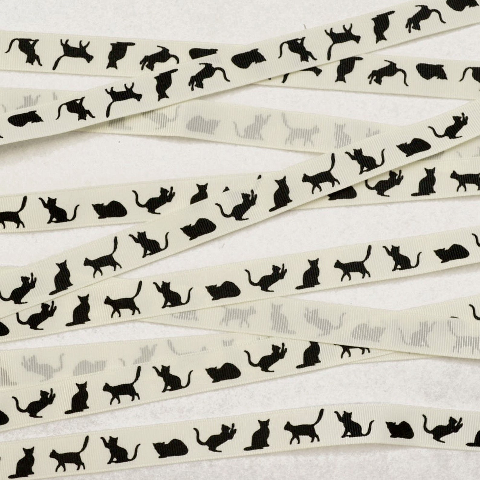 3yd Cats Silhouette Ribbon 16mm /ribbon With Cats Animal - Etsy