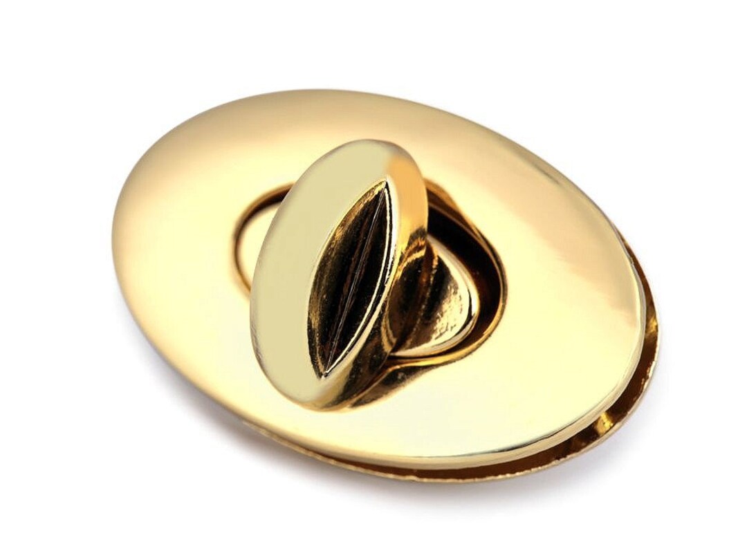 Oval Swivel Bag Clasp / Gold or Silver Metal Tuck Lock for Sewing Purse ...