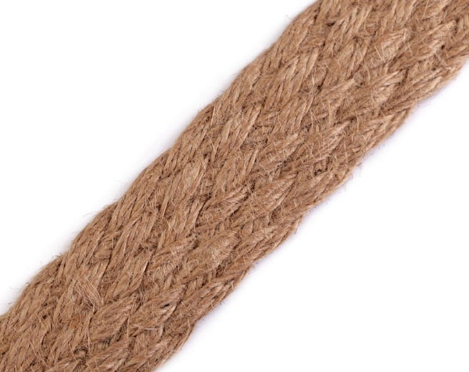 Braided Burlap Tape Ribbon 35mm / Natural Burlap Ribbon, Jute Ribbon ...