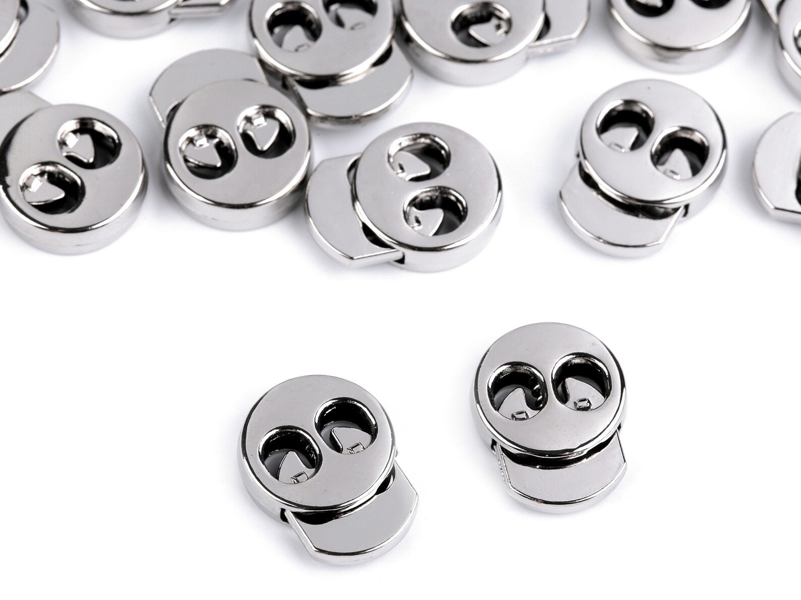 4 Cord Stops 15mm Metal Silver, Gold, Black / Double Spring Cord ...