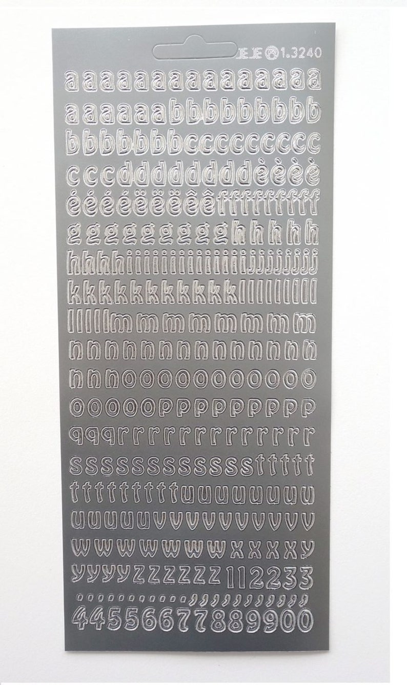 2 Stickers Alphabet Figures Metal 8mm / Silver Gold Black - Etsy