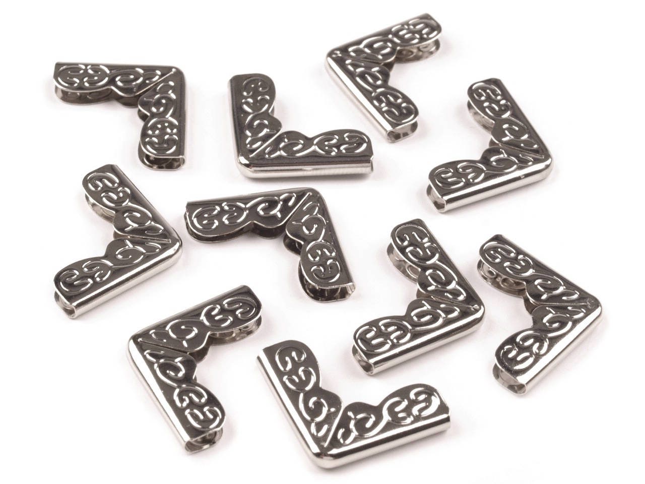 20 Corners Angles Decorated 16x16mm Silver or Bronze - Etsy