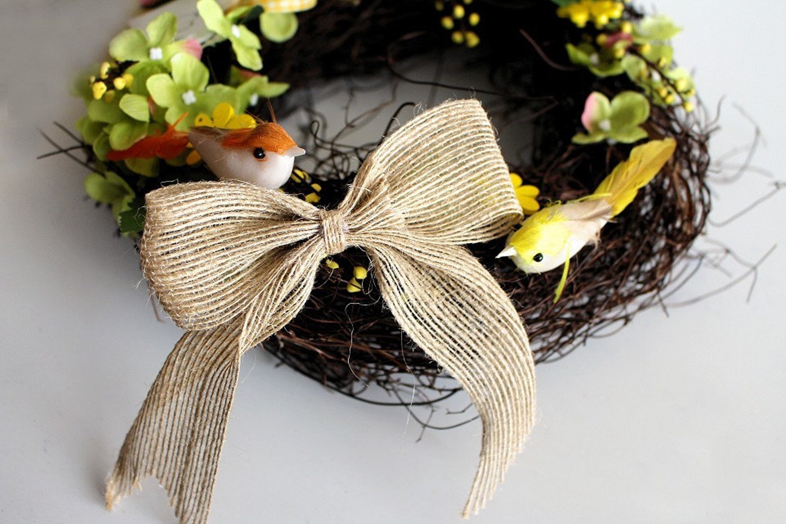 Jute Bows and Jute Flowers / Natural Decoration in Beige | Etsy