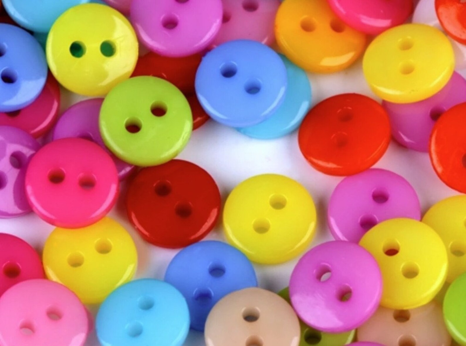 20 Two-holes Buttons 7mm / Many Colors / Plastic Buttons | Etsy