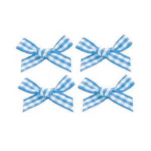 25/50 Mini Bows With Gingham Checks / Many Colors / Bows in Polka Dot ...