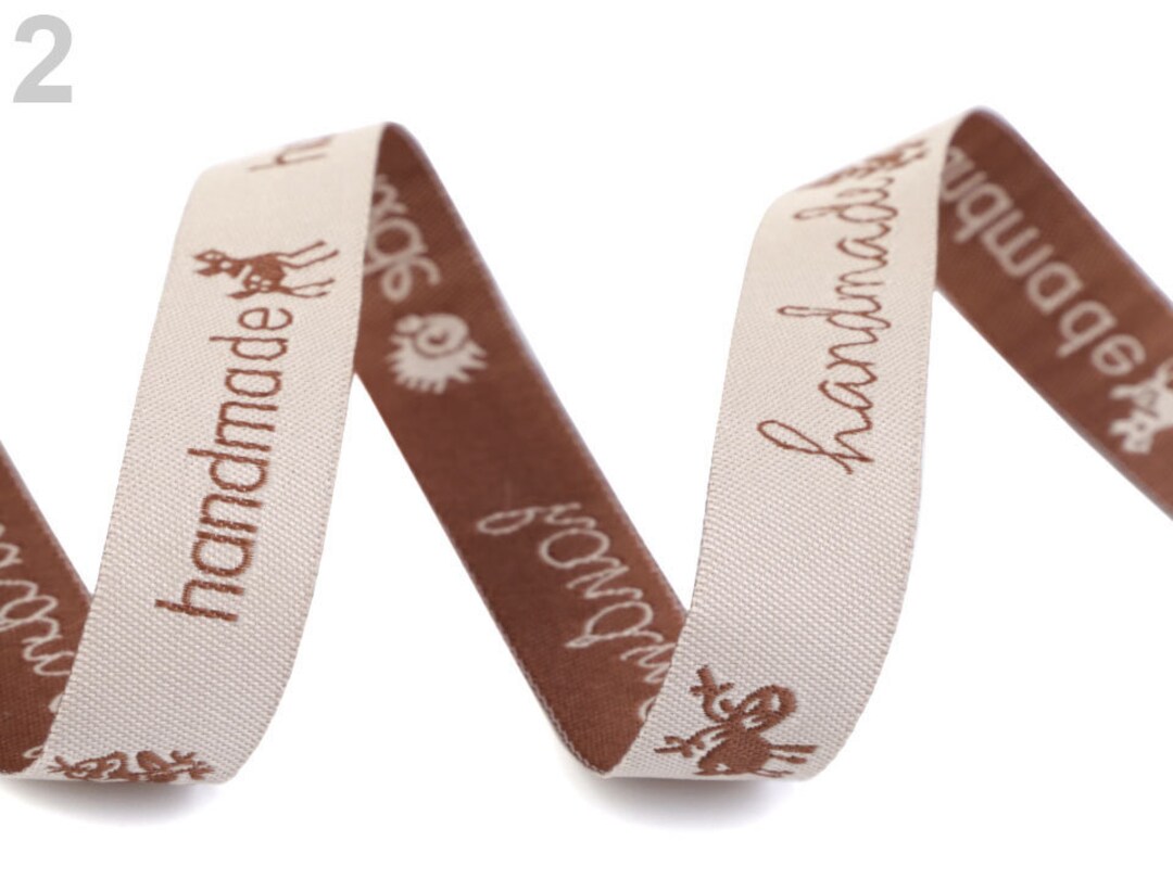 Woven Ribbon 16 Mm Handmade Label 16mm / Grey or Brown / Handmade Tags ...
