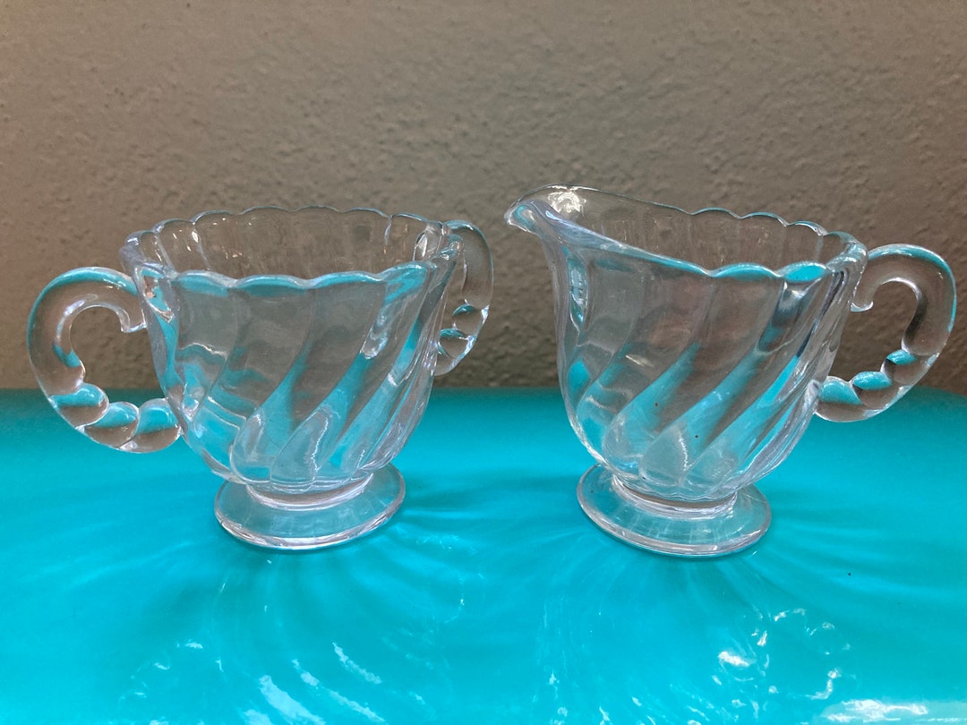 MCM Cream & Sugar Set Coffee Bar, Breakfast in Bed Swirled Reflective ...