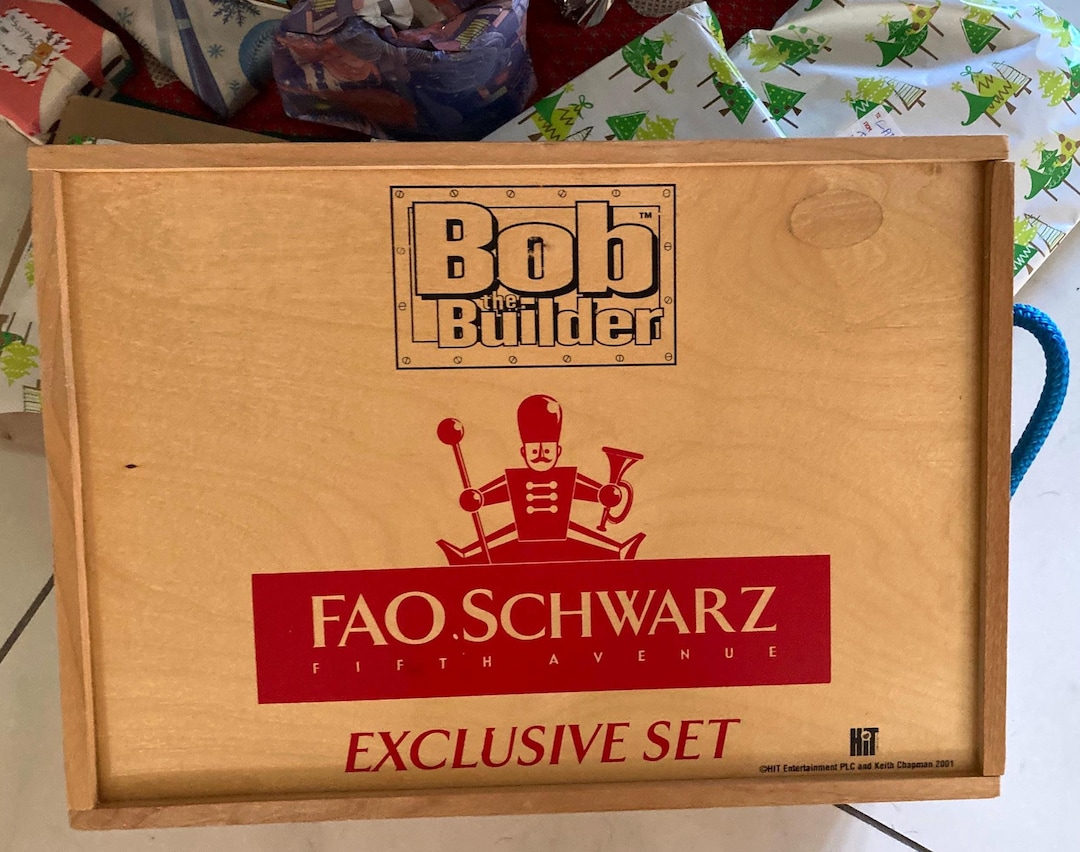 Vintage FAO Schwarz Wooden Toy Box Brio Bob the Builder Exclusive ...