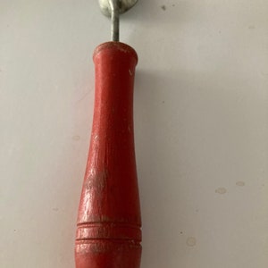 Vintage Red Wood Handle Melon or Butter Baller Farmhouse Kitchen Tool ...