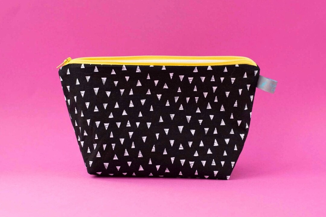 Monochrome Triangle Print Cosmetic Bag * Makeup Bag - Etsy