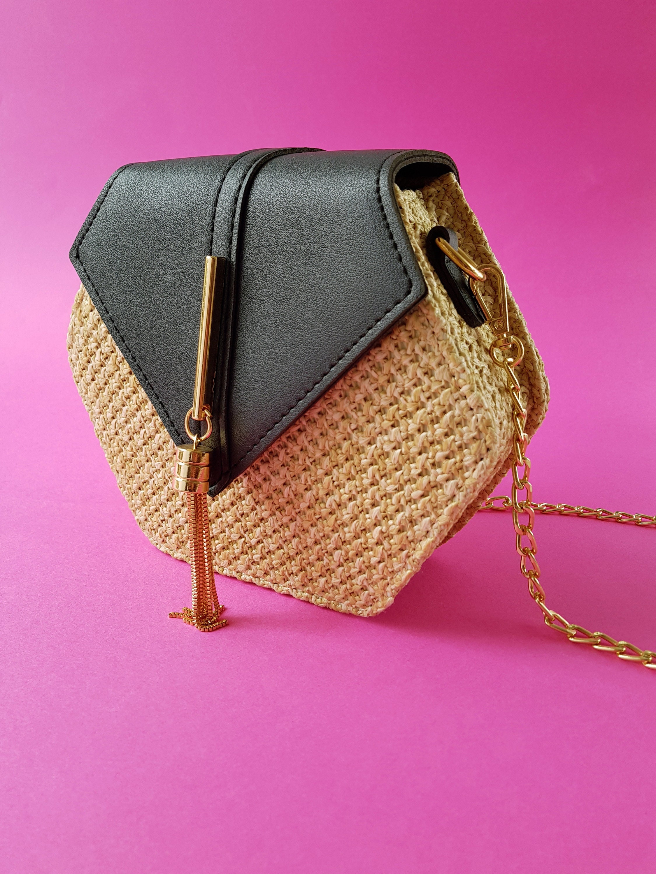 Hexagon Straw Bag