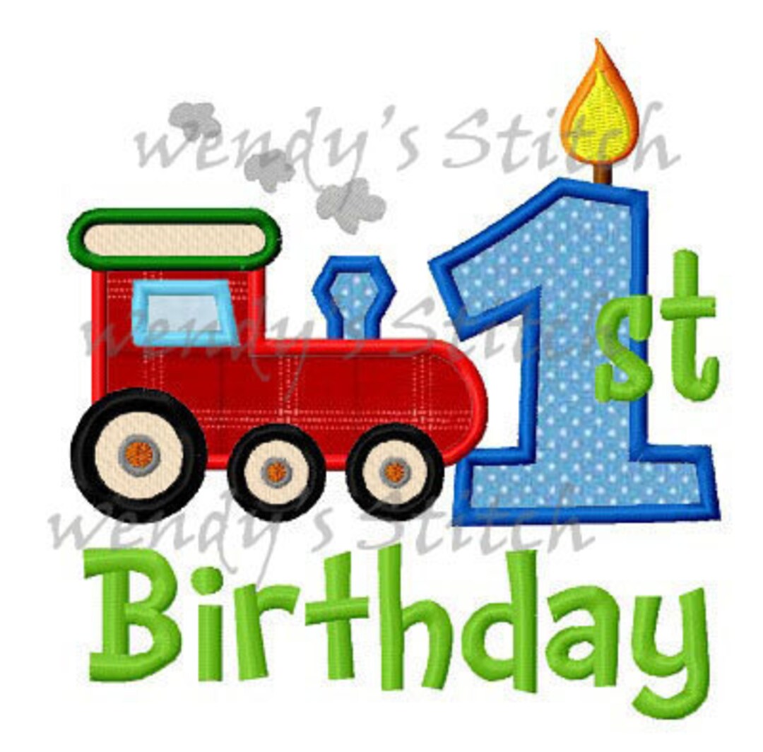 My 1st Train Birthday Applique Machine Embroidery Design - Etsy