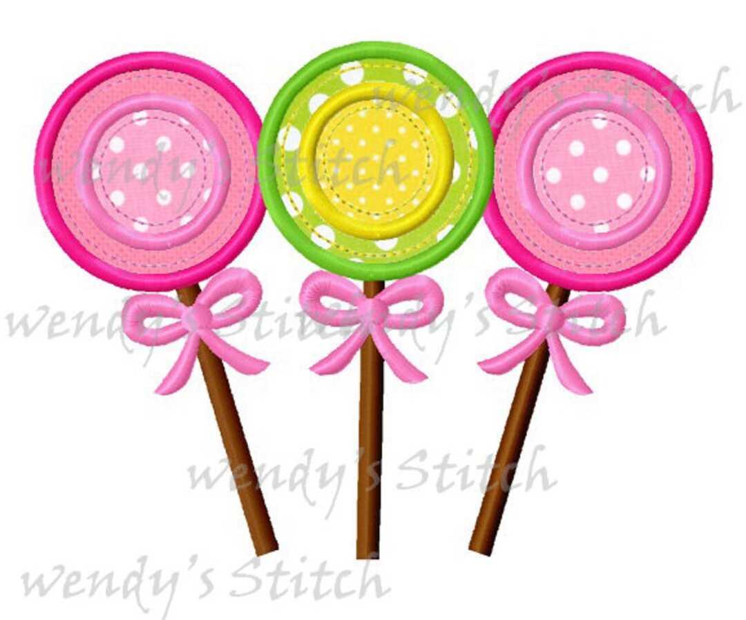 Lollipop Applique Machine Embroidery Design Digital Pattern - Etsy