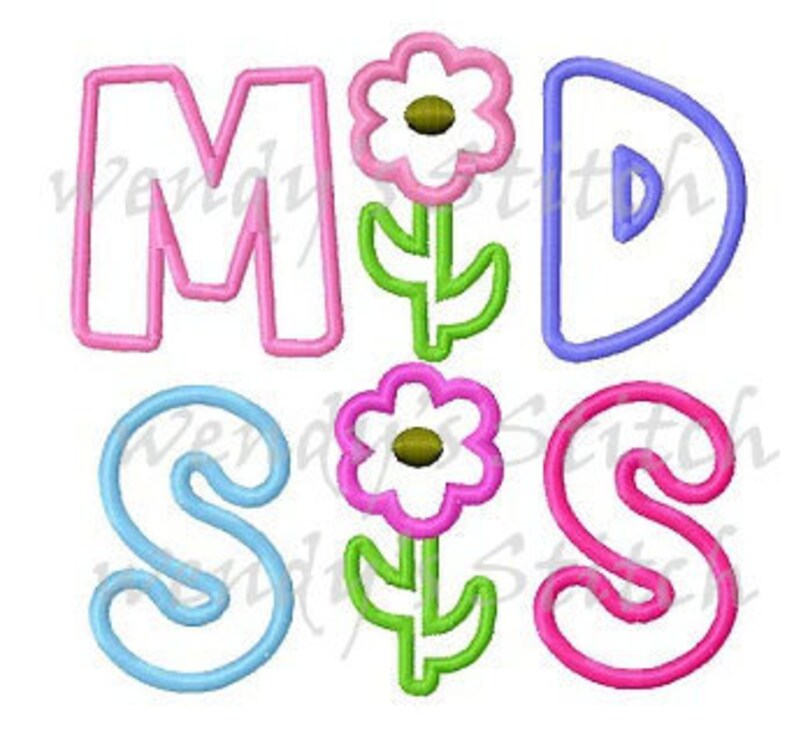 Mid Sis Applique Flower Machine Embroidery Digital Design - Etsy
