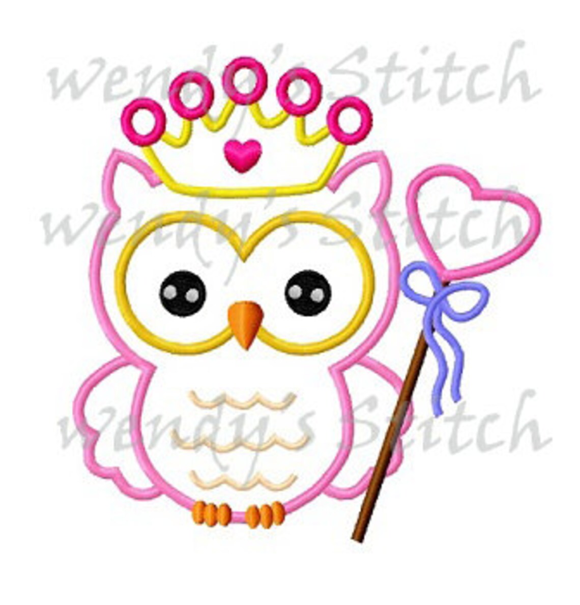 Princess Owl Applique Machine Embroidery Design Digital - Etsy