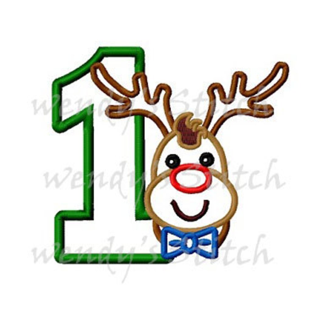 Deer Applique Number One Machine Embroidery Design Instant Download - Etsy