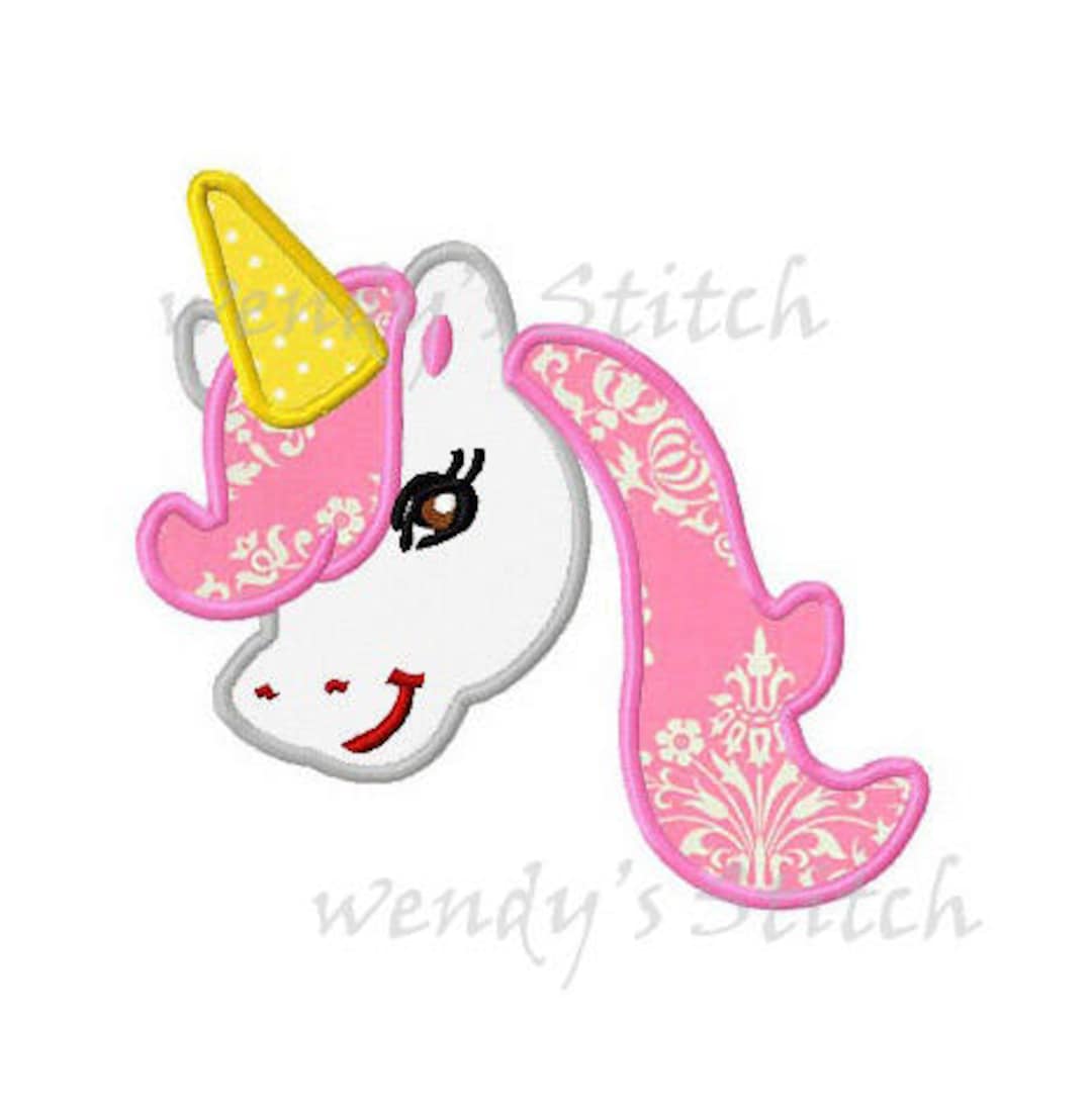 Unicorn Applique Machine Embroidery Design Digital Pattern Instant ...